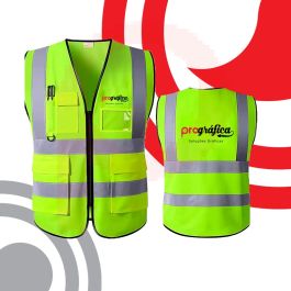 COLETE MULTIBOLSOS REFLETOR SERIGRAFIA